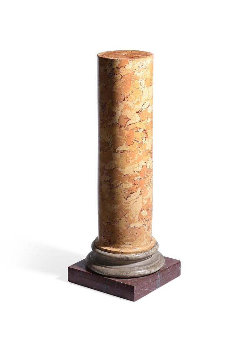 An English Yellow Scagliola Pedestal, Early 19th Century Auction
