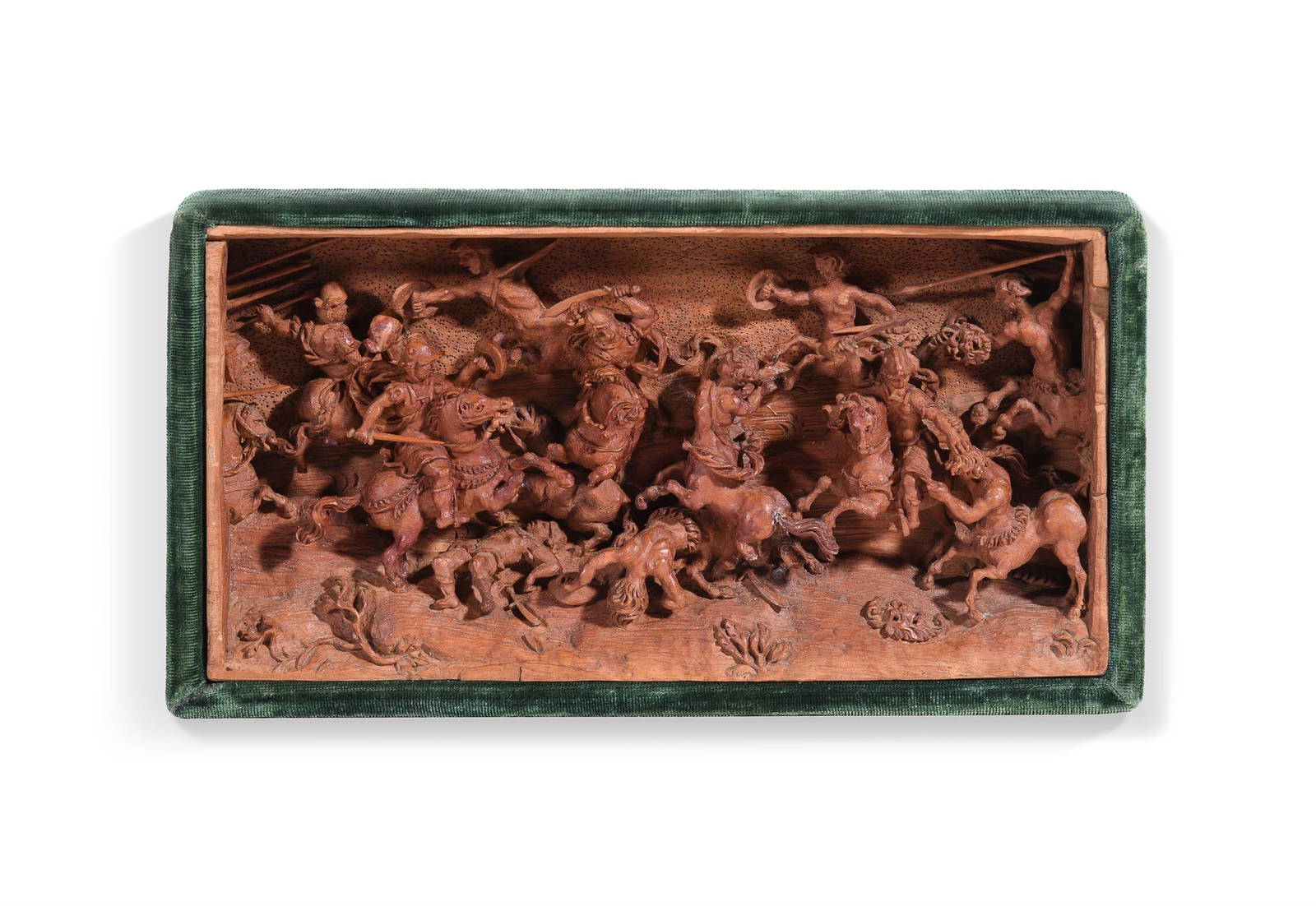 A German Carved Wood Deep Relief Scene Of Battle Scene With Centaurs ...