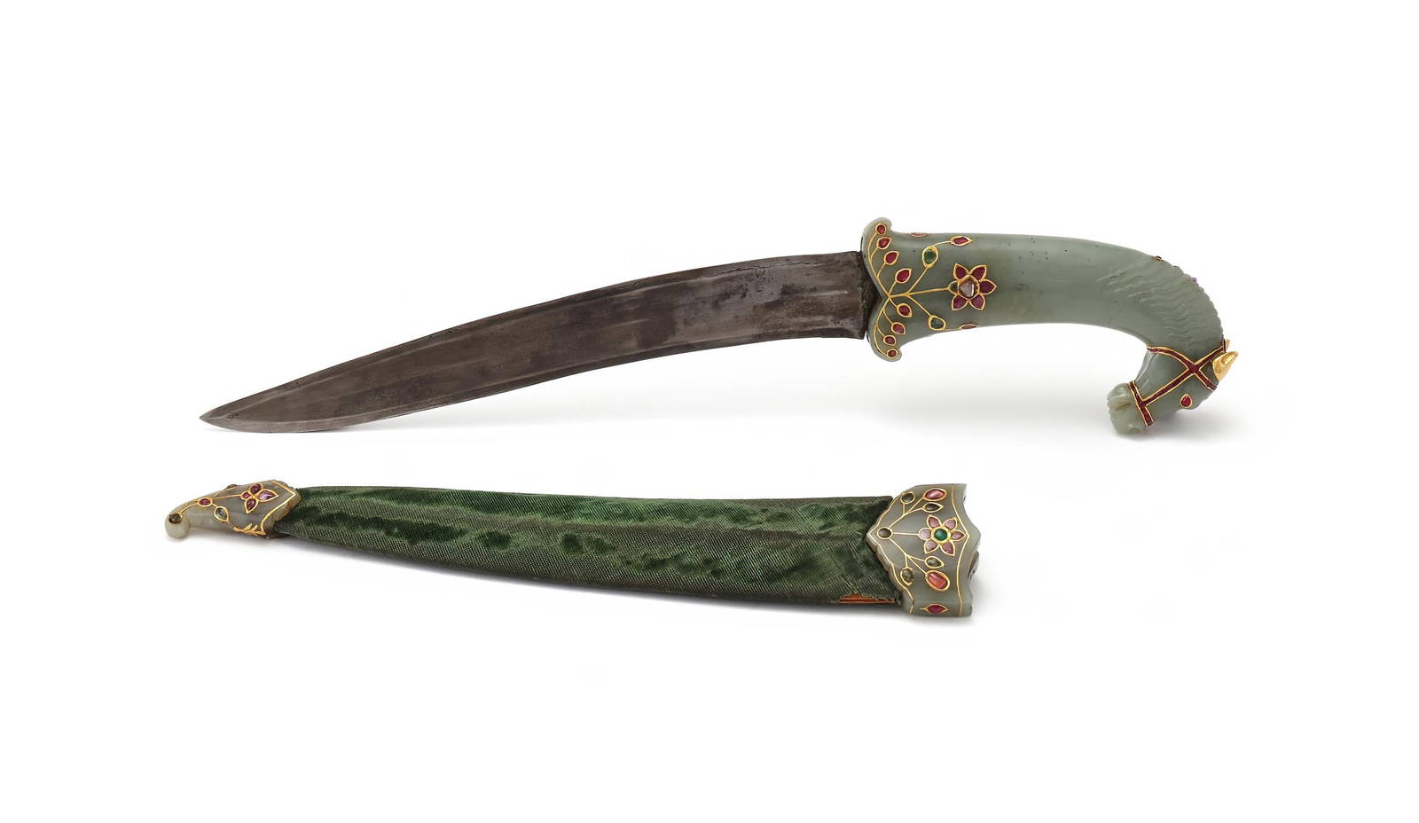A Mughal Jade Hilted Dagger (khanjar) Auction