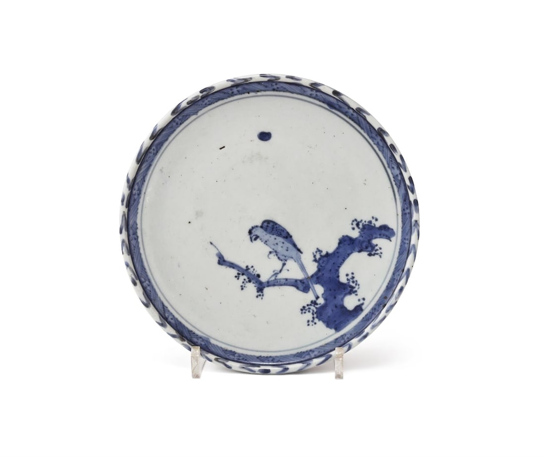 A Japanese Shoki Imari Blue And White Dish Auction