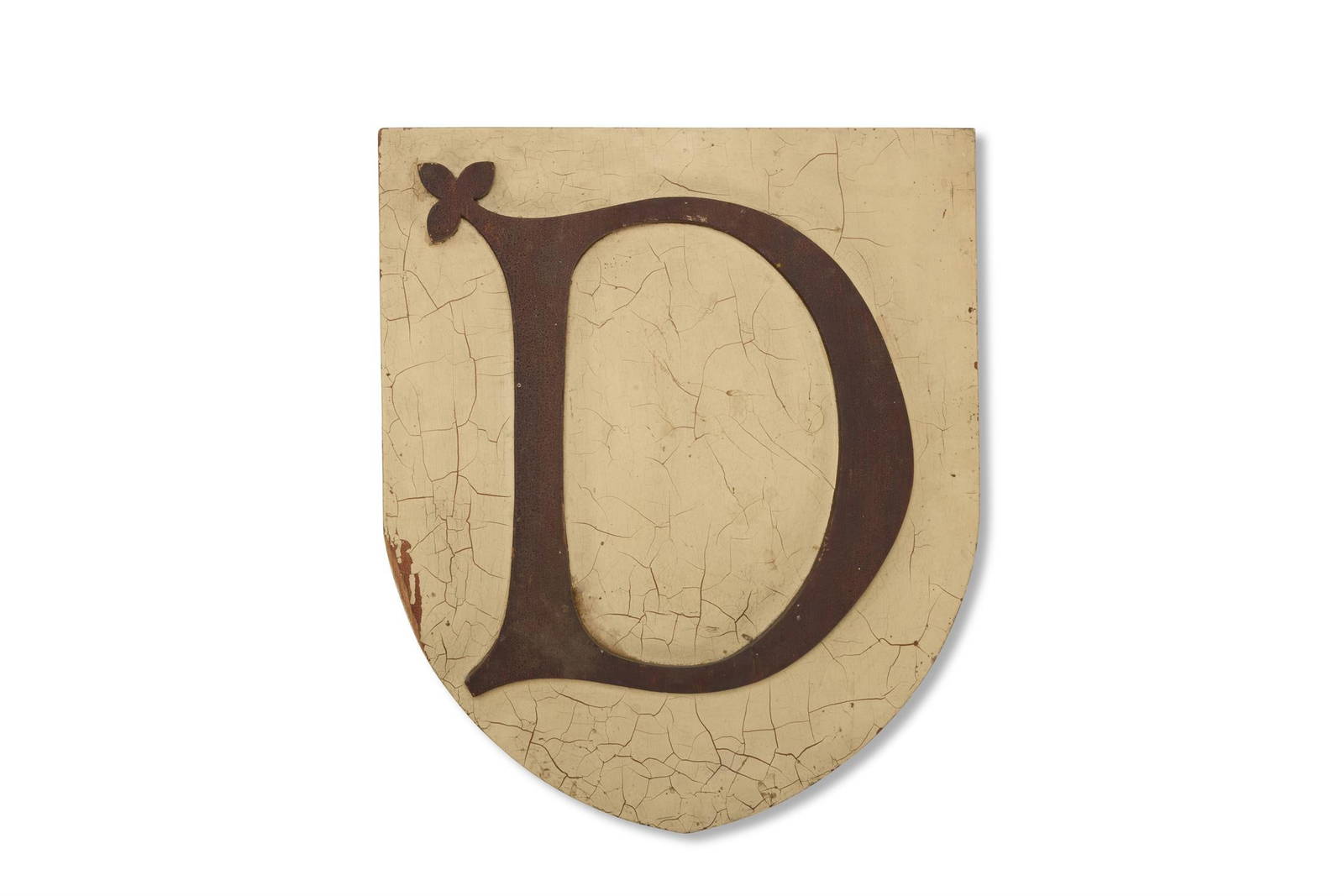 A White Painted And Lacquered Shield Shaped Sign, Early 20th Century ...