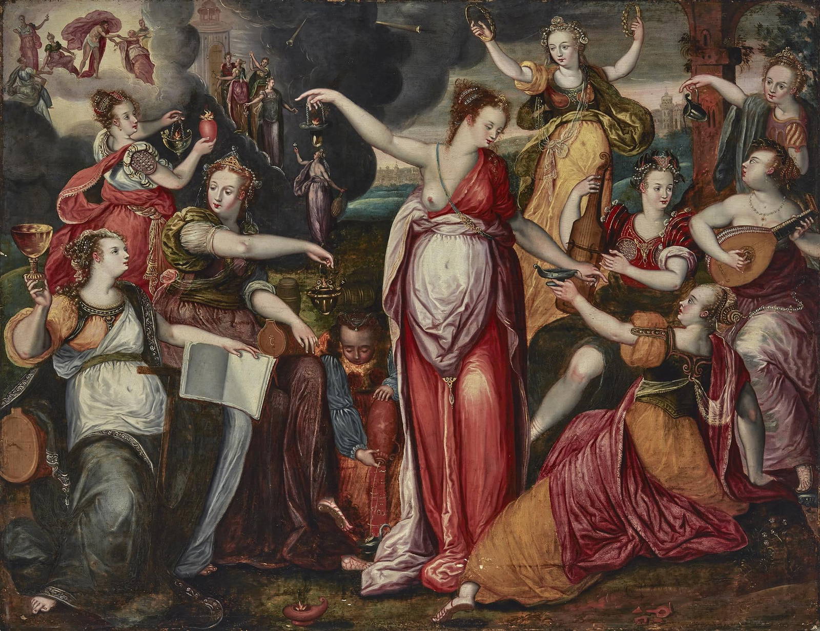 Circle Of Marten De Vos (flemish 1532-1603), The Wise And The Foolish Virgins Auction