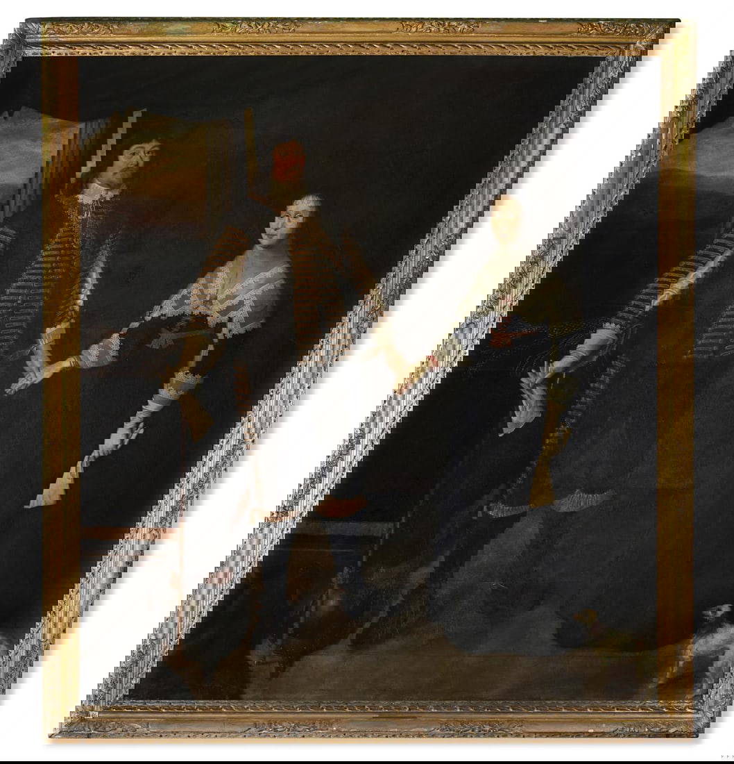 John Souch Of Chester (british 1593-1645), Double Portrait Of Thomas Legh The Younger With His ...