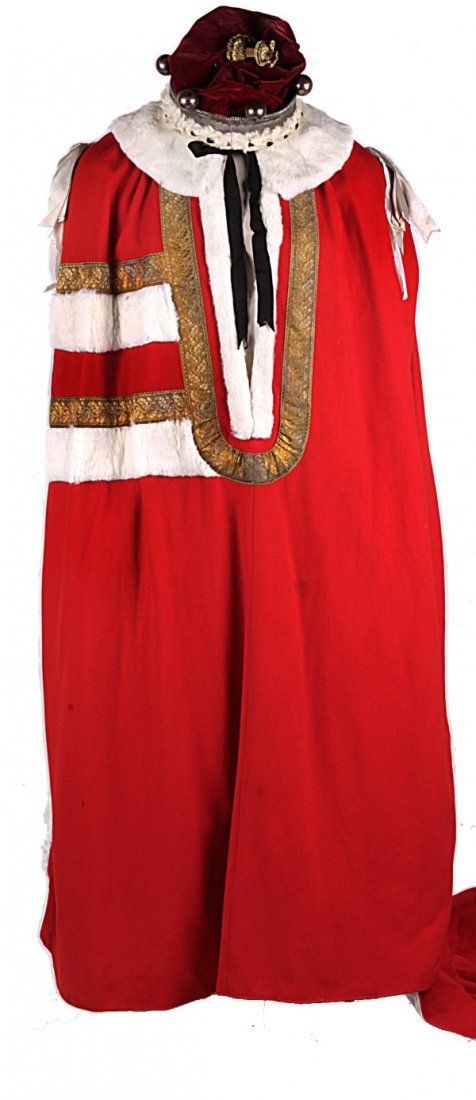The coronation coronet and robe of a baron, compr