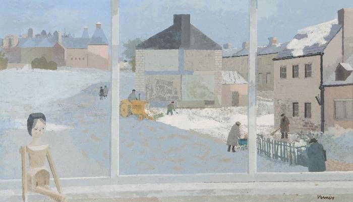 Dds. John Verney (1913 1993) Red Lion Lane In Snow Acry