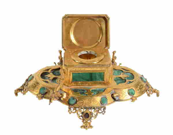 A Continental gilt metal and malachite mounted encrier, - Oct 13, 2015 ...