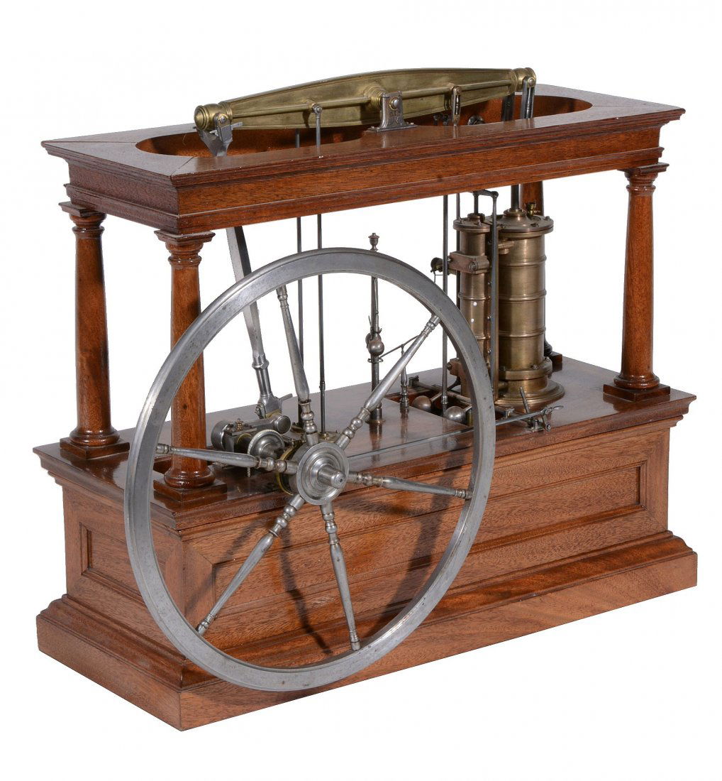 A replica model of a traditional beam engine