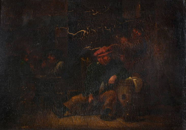 Manner Of David Teniers A Tavern Interior