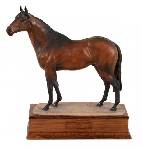 Mill Reef, A Coloured Bisque Figure Of The Racehorse By