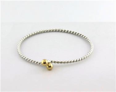 Tiffany & Co. Sterling 18k Yellow Gold Twisted Wire