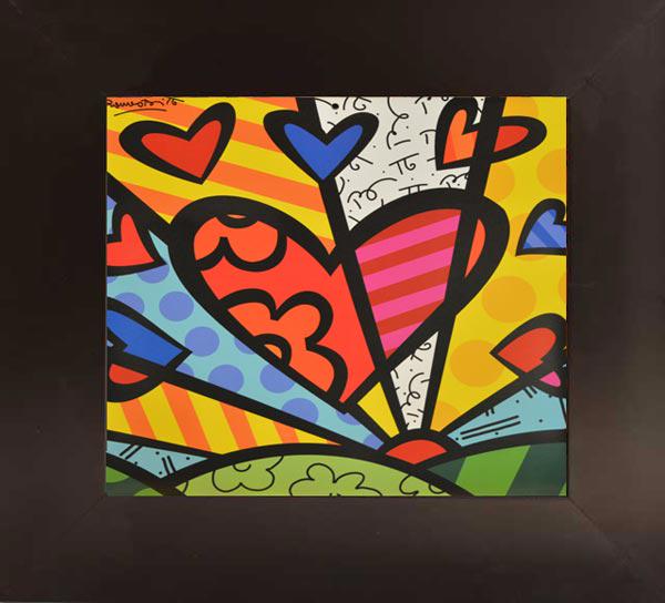 Britto **hearts **framed Auction