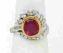 Ladies Oval Ruby with Diamond Ring on Platinum Ring - Jan 23, 2018 ...