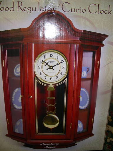 Wood Regulator Curio Clock Strausberg Manor New In