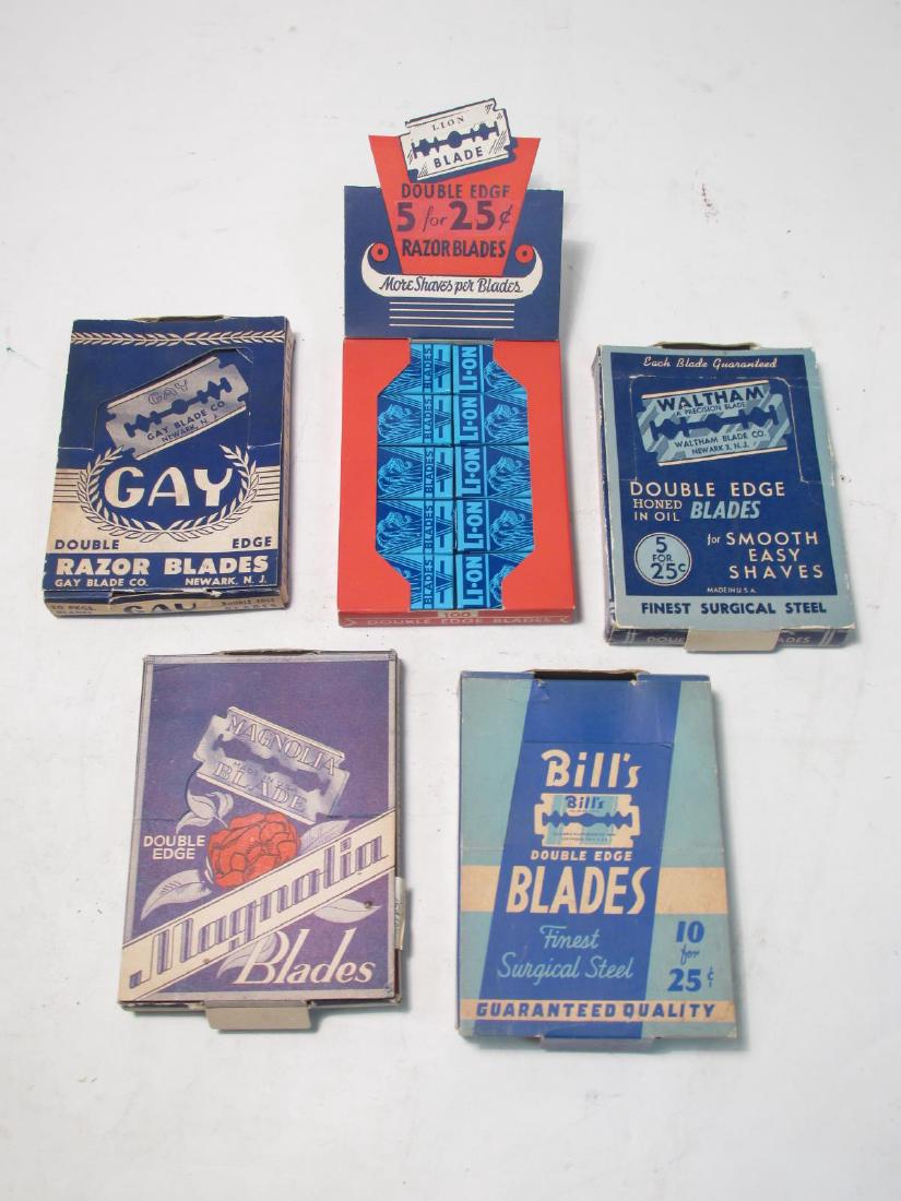 Five Vintage Razor Blade Mini Counter Top Displays