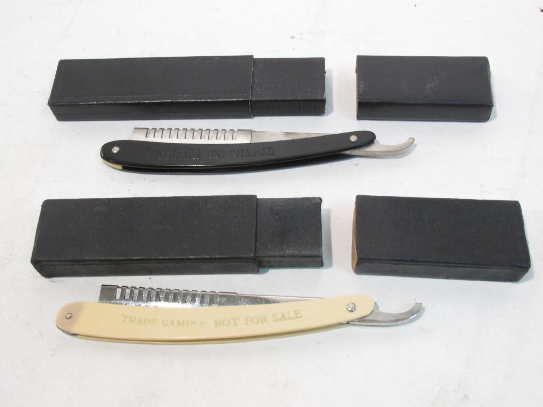 TWO E. WECK TRADE SAMPLE UNFINISHED STRAIGHT RAZOR