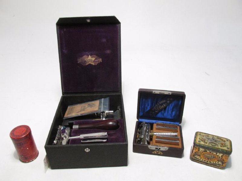 RARE STAR KAMPFE SAFETY RAZORS LITHOGRAPHIC TINS