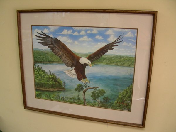 Charles Spaulding American Eagle Lithograph Signed