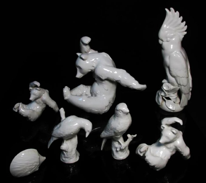 KPM PORCELAIN BEARS, BIRDS, & HEDGEHOG