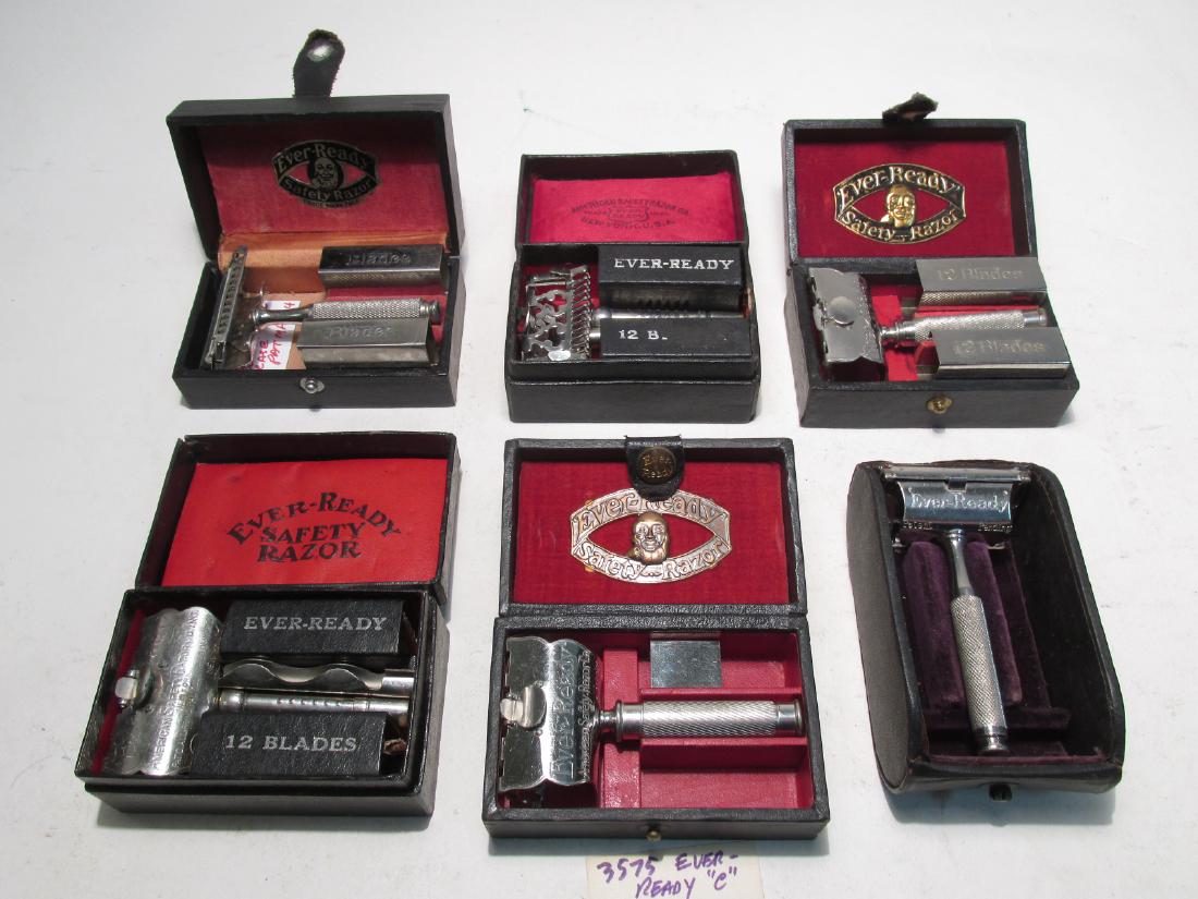 Six Vintage Cased Ever Ready Se Safety Razors