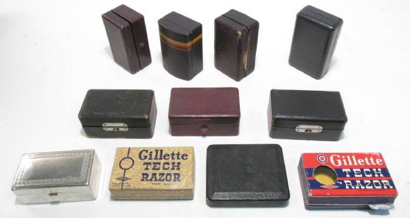 Eleven Vintage Gillette Safety Razor Boxes