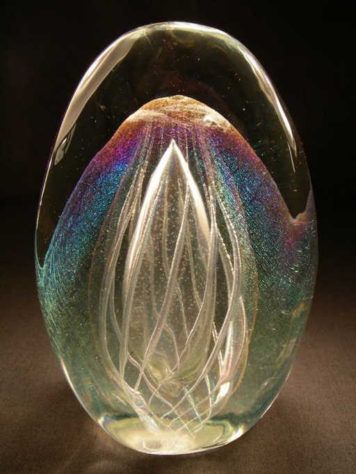 476 LG VINTAGE EICKHOLT ART GLASS PAPERWEIGHT 1984 476-lg-vintage-eickholt-art-glass-paperweight-1984