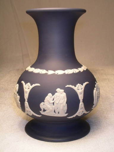 Wedgwood Dark Blue Dip Jasper Bud Vase