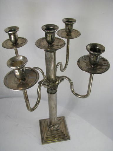 Godinger Silver Plate Four Arm Candelabra