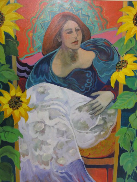 493: BARBARA GALLAGHER UNTITLED (WOMAN WITH SUNFLOWERS)