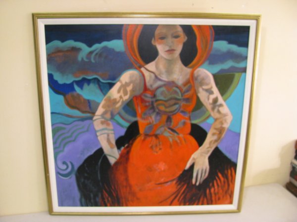 609: BARBARA GALLAGHER - UNTITLED (WOMAN IN RED DRESS)