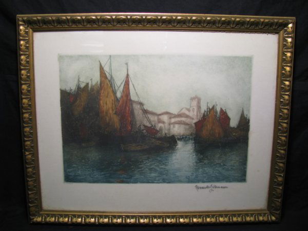 972: HAND COLORED ENGRAVING SIGNED ALEXANDER LIEBMANN