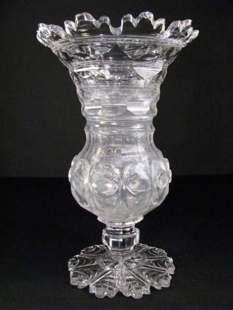233: LARGE ANTIQUE RUSSIAN CUT CRYSTAL VASE