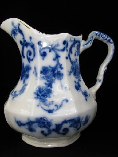 Ridgeway Flow Blue Porcelain Pitcher