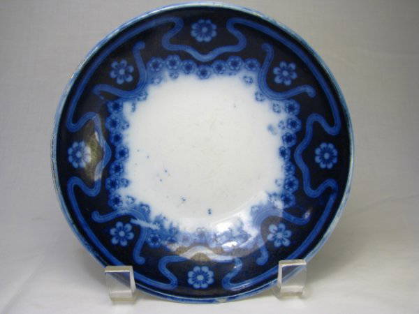 German Flow Blue Bowl: Quebec