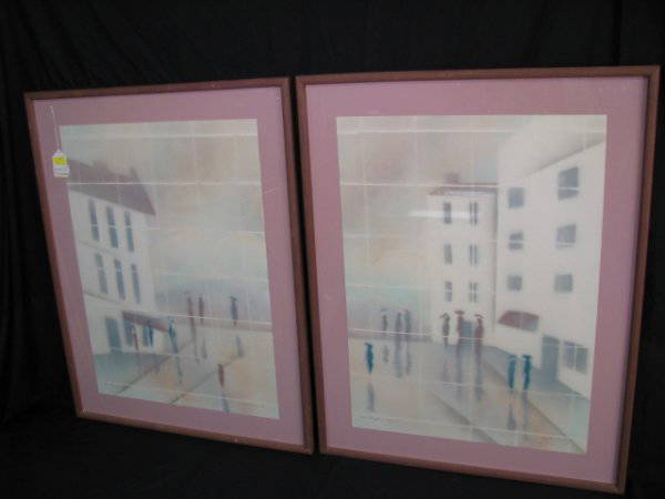 Two Mel Stauffer Oil Paintings Gentle Rain