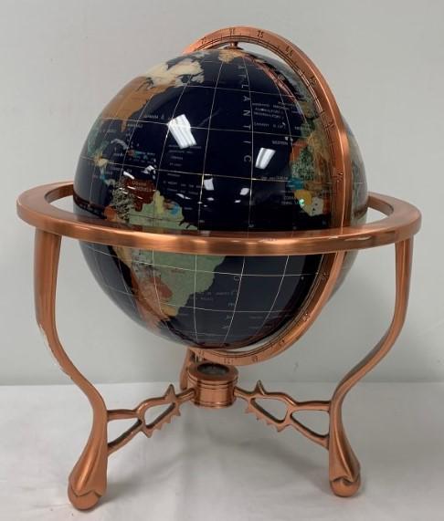 SEMI PRECIOUS GEMSTONE GLOBE W/ COPPER STAND - Nov 04, 2020 | Auctions ...