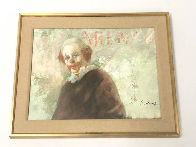 RALPH SCHARFF FRAMED WATERCOLOR "ARENA" CLOWN - Nov 04, 2020 | Auctions ...