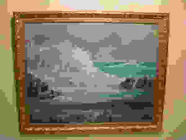 Peter Koster Oil On Board Painting "heavy Surf"