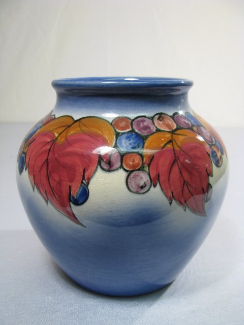 269: EARLY WELLER POTTERY VASE GRAPES AND LEAVES
