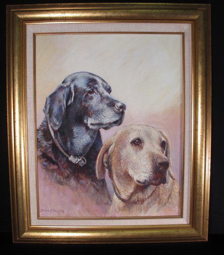 55: JIM FOOTE (BORN 1925) OIL PAINTING LABRADORS