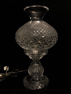 Waterford Crystal Hurricane Lamp, 13â€ Tall.