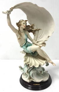 Large Giuseppe Armani Figurine Titled "wind Song"