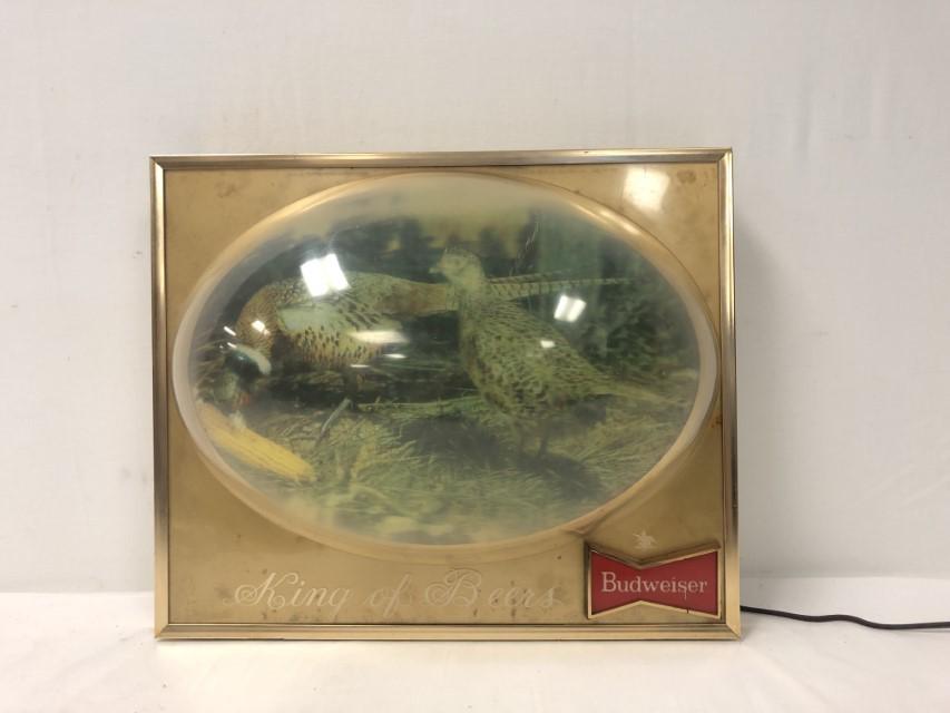 Vintage Budweiser Pheasant Hunting Bubble Light