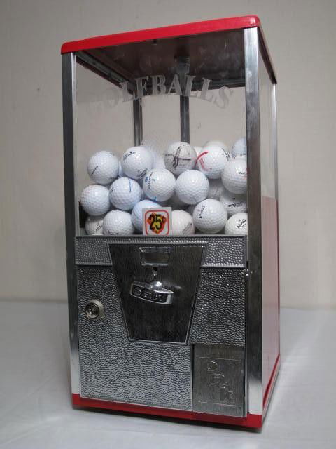 146: VINTAGE "OAK" 25 CENT GOLF BALL DISPENSER