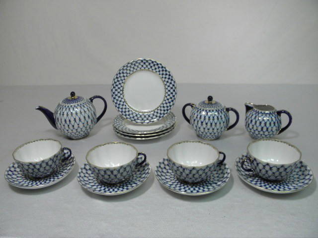 St Petersburg Russian Porcelain Tea Set 15 Pcs