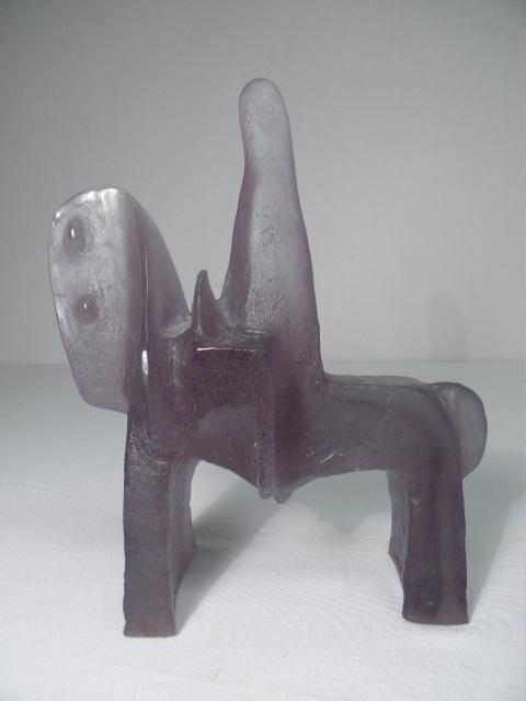 123: DAUM CRYSTAL PATE DE VERRE SCULPTURE: PARSIFAL