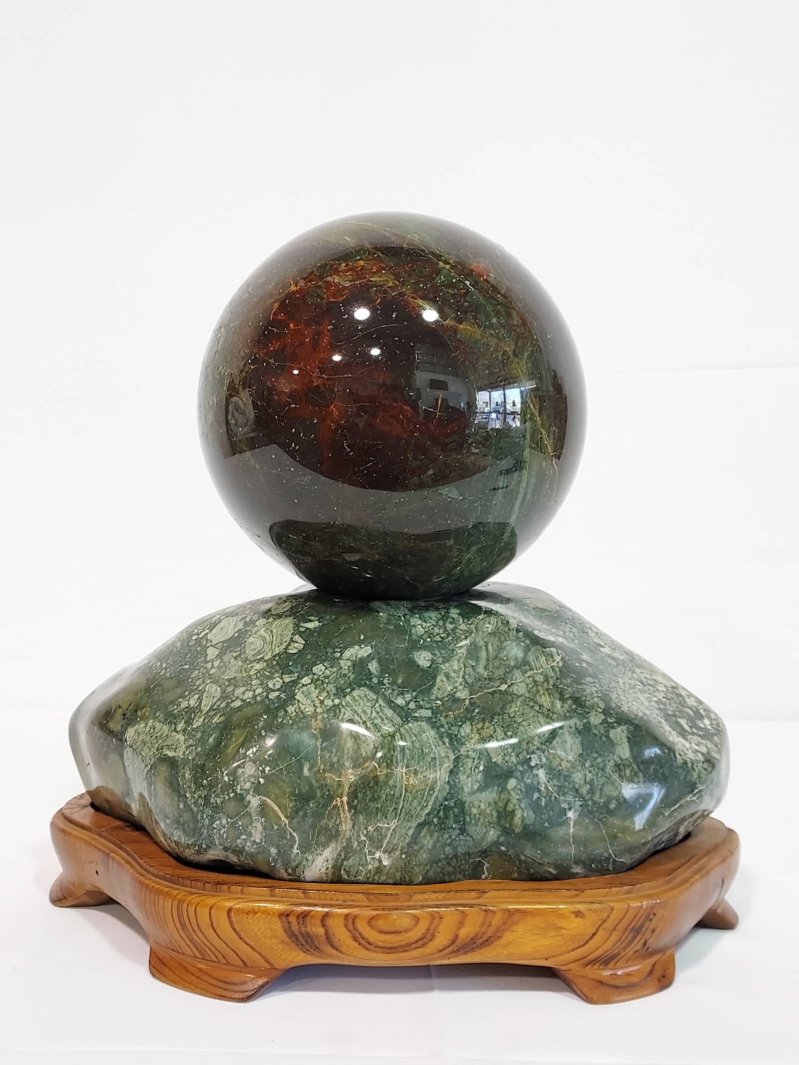 HUGE JAPANESE JASPER SUISEKI VIEWING STONE SPHERE (#0409) on Mar 29 ...