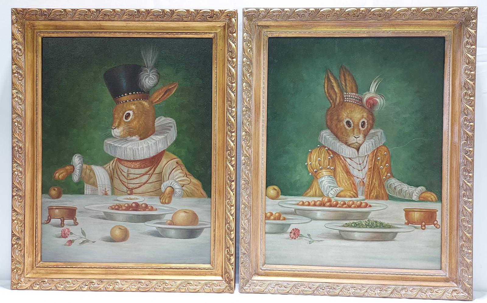 Two Maitland Smith Paintings Well-dressed Rabbits Auction