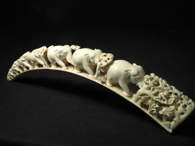 203: CARVED IVORY ELEPHANT BRIDGE - Oct 20, 2012 | Auctions Neapolitan ...