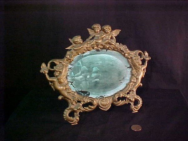 Antique Ornate Victorian Cherub Mirror