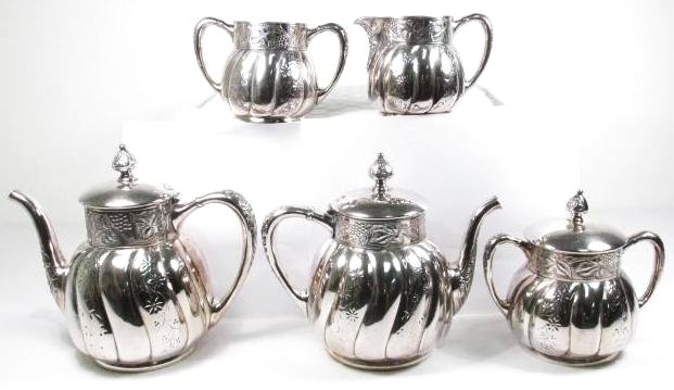 PAIRPOINT SILVERPLATE 5 PIECE TEA/COFFEE SERVICE